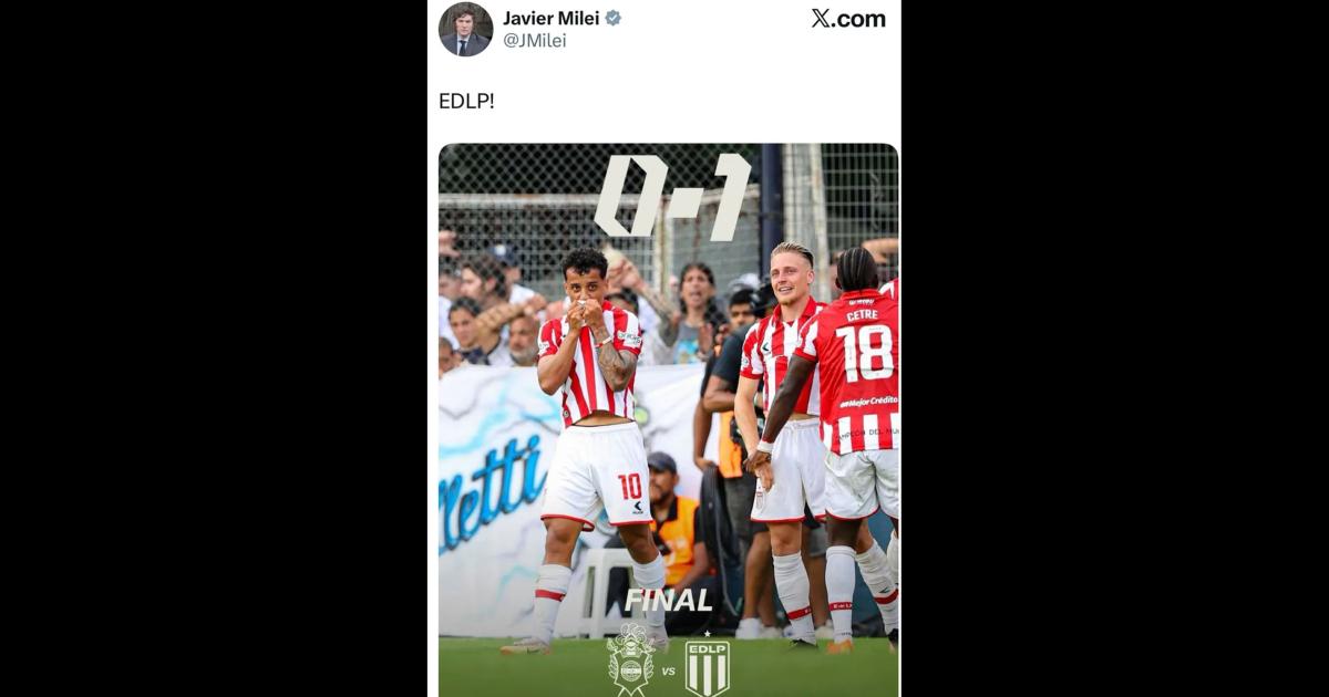 El gesto de Milei tras la victoria de Estudiantes en plena guerra con ...